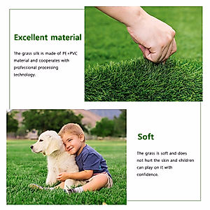Loytryal Artificial Grass Turf Tiles Interlocking Fake Grass Mat Tiles 9PCS 12''x12'' Floor Decoration Grass Pad Tiles with Waterproof Bottom Plate for Outdoor & Indoor