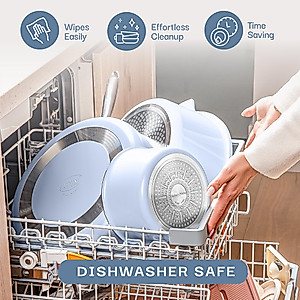 Gotham Steel 5 Qt Ceramic Dutch Oven Pot with Lid, Nonstick Dutch Oven Stock Pot, 10 in 1 Cooking Pot & Dutch Oven for Bread Baking, Stovetop Oven & Dishwasher Safe