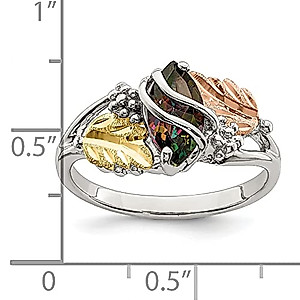 Mt. Rushmore Black Hills 925 Sterling Silver Gold Mystic Fire Topaz Flower Ring Gemstone Band Size 7