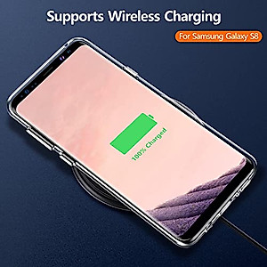 Rayboen for Samsung Galaxy S8 Phone Case Crystal Clear Design Shockproof Non-Slip Protective Samsung s8 Hard Plastic Phone Case PC Back & Soft TPU Frame Slim Fit S8 Cover Support Wireless Charging
