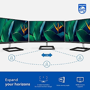 PHILIPS 278E1A 27" Frameless Monitor, 4K UHD IPS, 109% sRGB, Speakers, VESA, 4Yr Advance Replacement Warranty