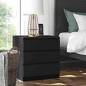 HIGOH Bedside Table Nightstand Wooden Bedside Cabinet Dressers End Tables for Bedroom Living Room Home
