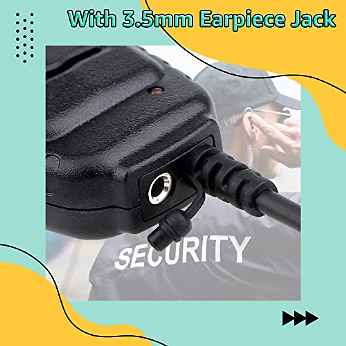 Retevis H-777 Walkie Talkies Mic 2 Pin Shoulder Speaker Mic Compatible with Retevis RT22 RT21 RT68 RT27 RB26 RT85 RT22S RT86 RT19 RT17 Baofeng UV-5R BF-F8HP 2 Way Radios,with 3.5mm Audio Jack(1 Pack)