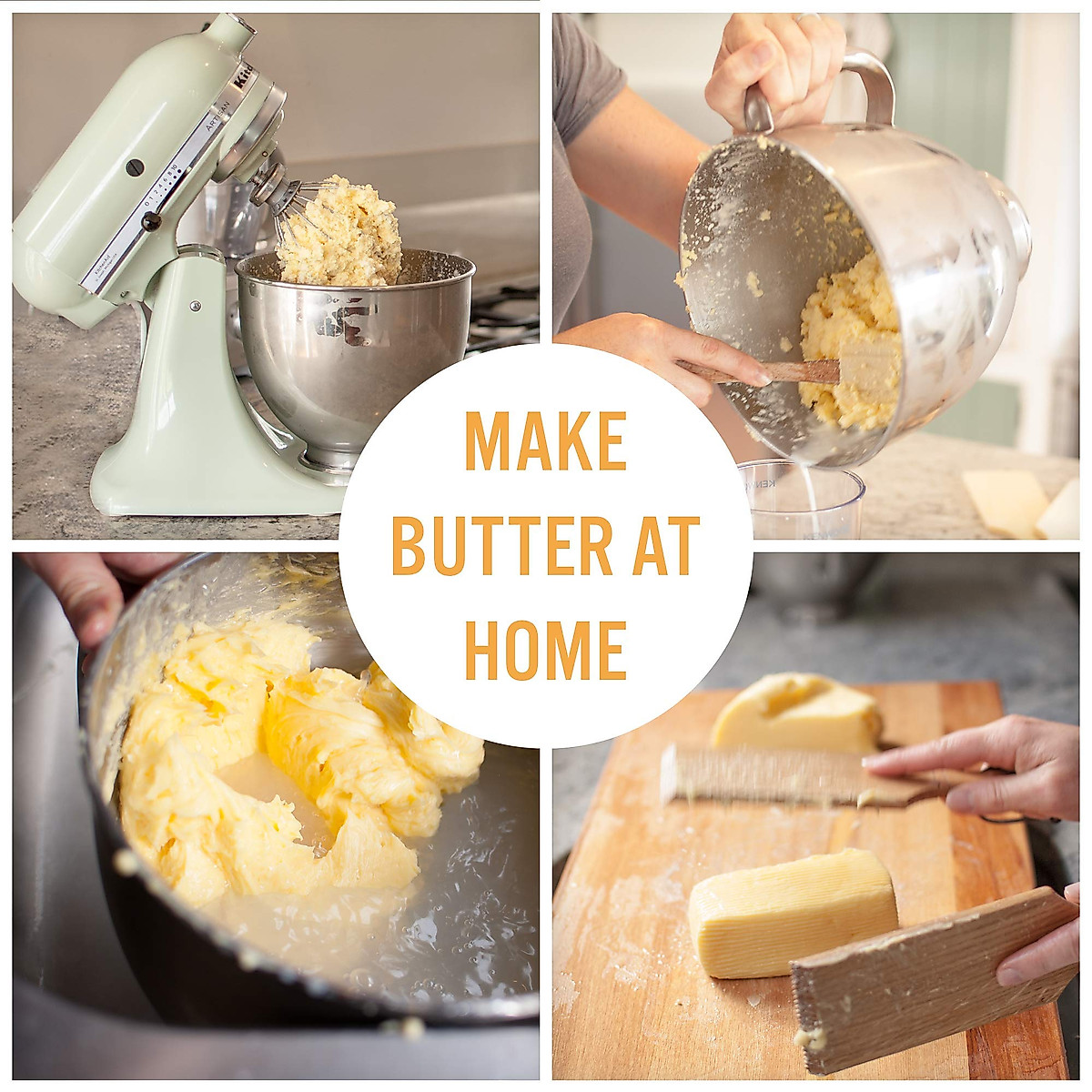 Wooden Butter Paddles and Butter Making Recipe Book Gift Bundle