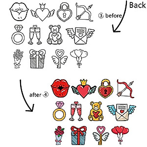 Mocossmy Valentine's Day Heart Magic Scratch Art for Kids,12 PCS Bear Rose Ring Lip Heart Present Rainbow Double Sided Scratch Paper Art Crafts for Kids Boys Girls Birthday Gifts Party Supplies Games