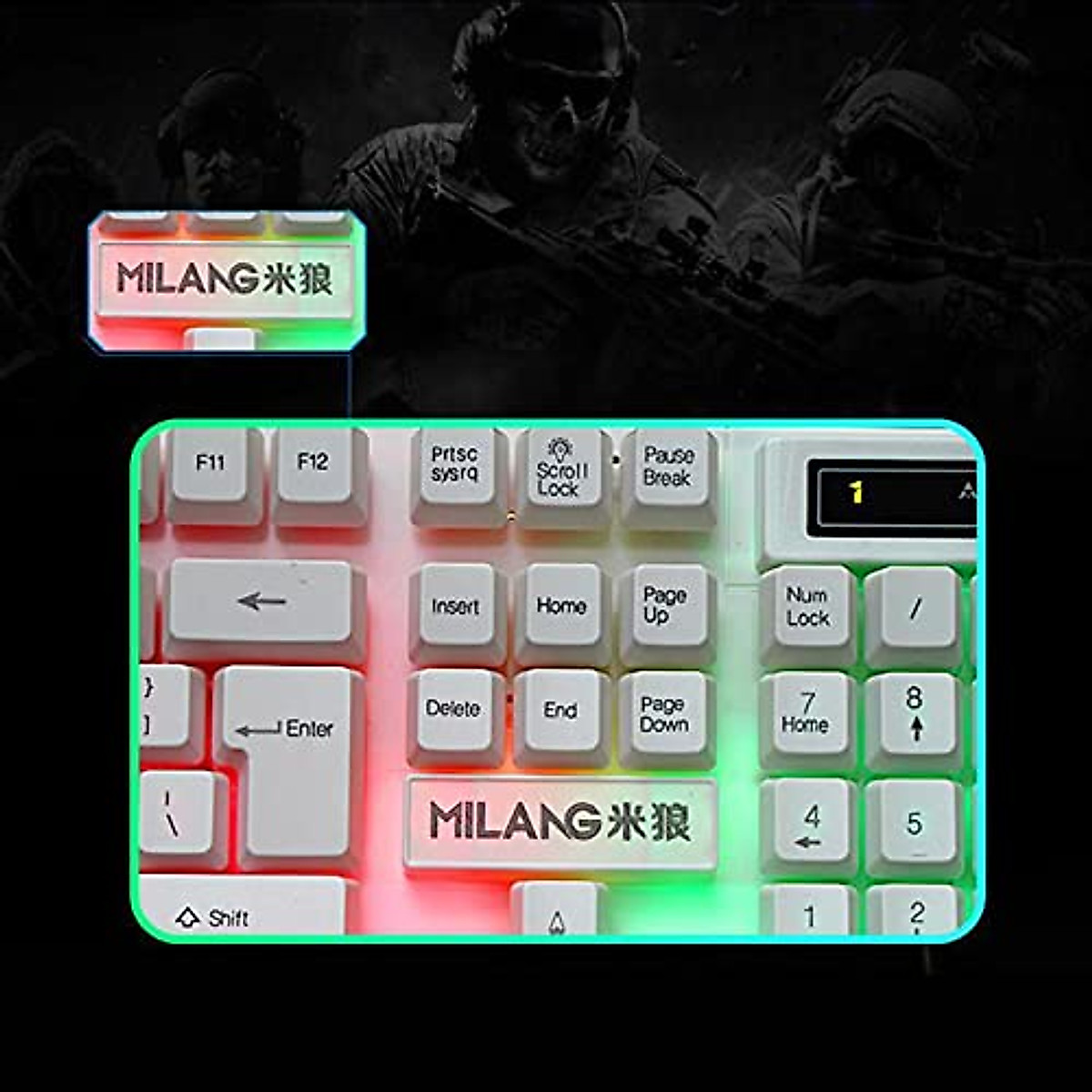 B Blesiya Mechanical Keyboard 104 Keys Gaming Keyboard for PC Gamer Computer Laptop, White Keyboard