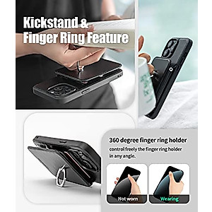 GOOSPERY Rich-Fit iPhone 14 Pro Max Crossbody Wallet Case for iPhone 14 Pro Max Case [Strap Included] with Card Holder Lanyard Magnetic Clasp [Kickstand Ring] Heavy Duty Protection, Black