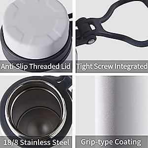 Insulated Water Bottle Stainless Steel Water Bottles Wide Mouth White 25 oz