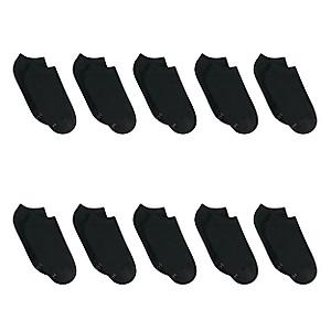 Hanes Womens Value Pack, No Show Soft Moisture-wicking Socks, Available In 10 And 14-packs, Black - 10 Pack, 5-9 US