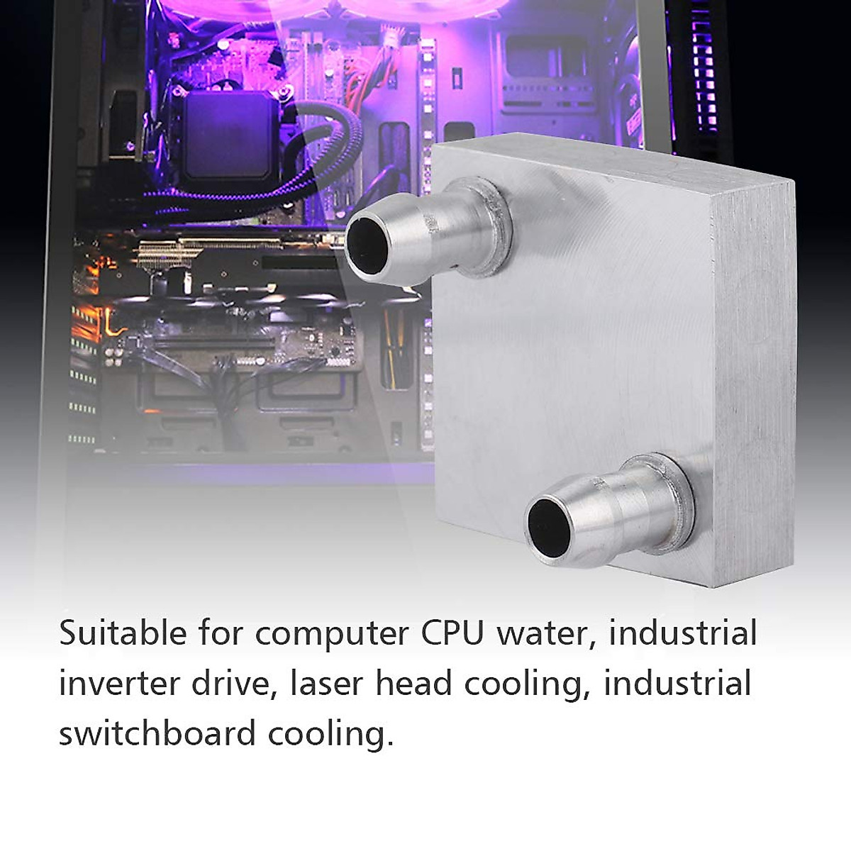 Computer Water Cooling Head, 40x40mm Water Cooling Aluminum Block for CPU Radiator Liquid Water Heatsink Cooler Internal Fin Thickness Only 0.5MM