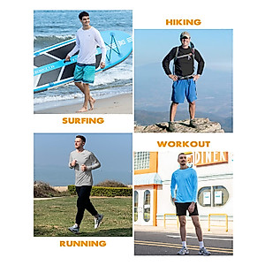 NAVISKIN Men's Sun Protection UPF 50+ UV Outdoor Long Sleeve Shirts Light Green Size M