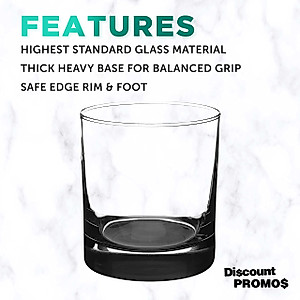 Whiskey Glasses by Libbey 10 oz. Set of 10, Bulk Pack - Heavy Base Old Fashioned Glass, Perfect for Scotch, Bourbon, Whiskey, Cocktail - Black