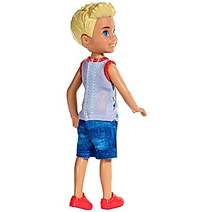 ​Barbie Club Chelsea Doll, 6-Inch Blonde Boy Doll Wearing Puppy-Themed Romper, for 3 to 7 Year Olds