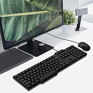 Wired Keyboard and Mouse Combo, Gofreetech Full-Size Keyboard and Mouse Combo with Optical 3 Button Mouse, USB Plug-and-Play, Compatible with Desktop, Laptop, Notebook, PC Windows