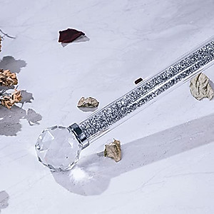 Paper Towel Roll Holder Countertop, Stand Tissue Holder, Freestanding Holder Fit for 11 Inches Paper Towel, Filled with Sparkly Crystal Crushed Diamonds for Kitchen/Bathroom/Bedroom/Office (Silver)