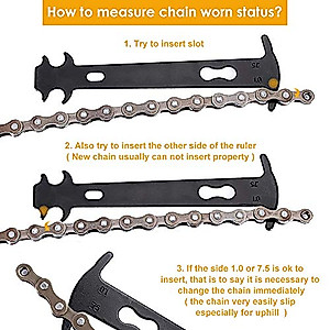 WOTOW Bike Chain Repair Tool Kit Set, Cycling Bicycle Chain Breaker Splitter Cutter & Wear Indicator Checker & Master Link Pliers Remover & Reusable Missing Connector for 6/7/8/9/10 Speed Chain