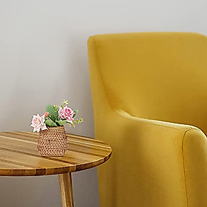 Operitacx Woven Pen Container Rattan Pencil Holder Wicker Pen Cup Rattan Vase Makeup Brushes Holder Desktop Sundries Organizer Container Box for Office Home Utensil Cutlery