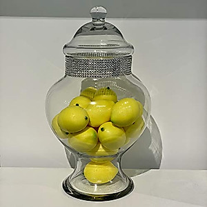 WGV Apothecary Jar, Width 6.7", Height 12", Clear Urn Round Glass Storage Container Fruit Food Cake Candy Liquid Jar with Lid for Wedding Party Ceremony Banquet Event Office Home Decor 1 Piece