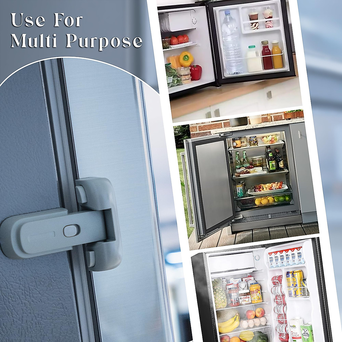 Locktrendz - Child Proof Fridge Locks for Kids, Strong Heavy Duty Child Safety Button Refrigerator Lock, Durable and Easy to Install Fridge Lock, Pack of 1 Cabinet Lock for toddlers & Kids.