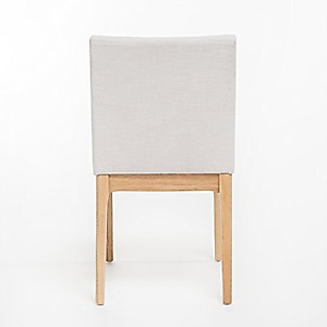 Christopher Knight Home Kwame Fabric / Oak Finish Dining Chairs, 2-Pcs Set, Light Beige