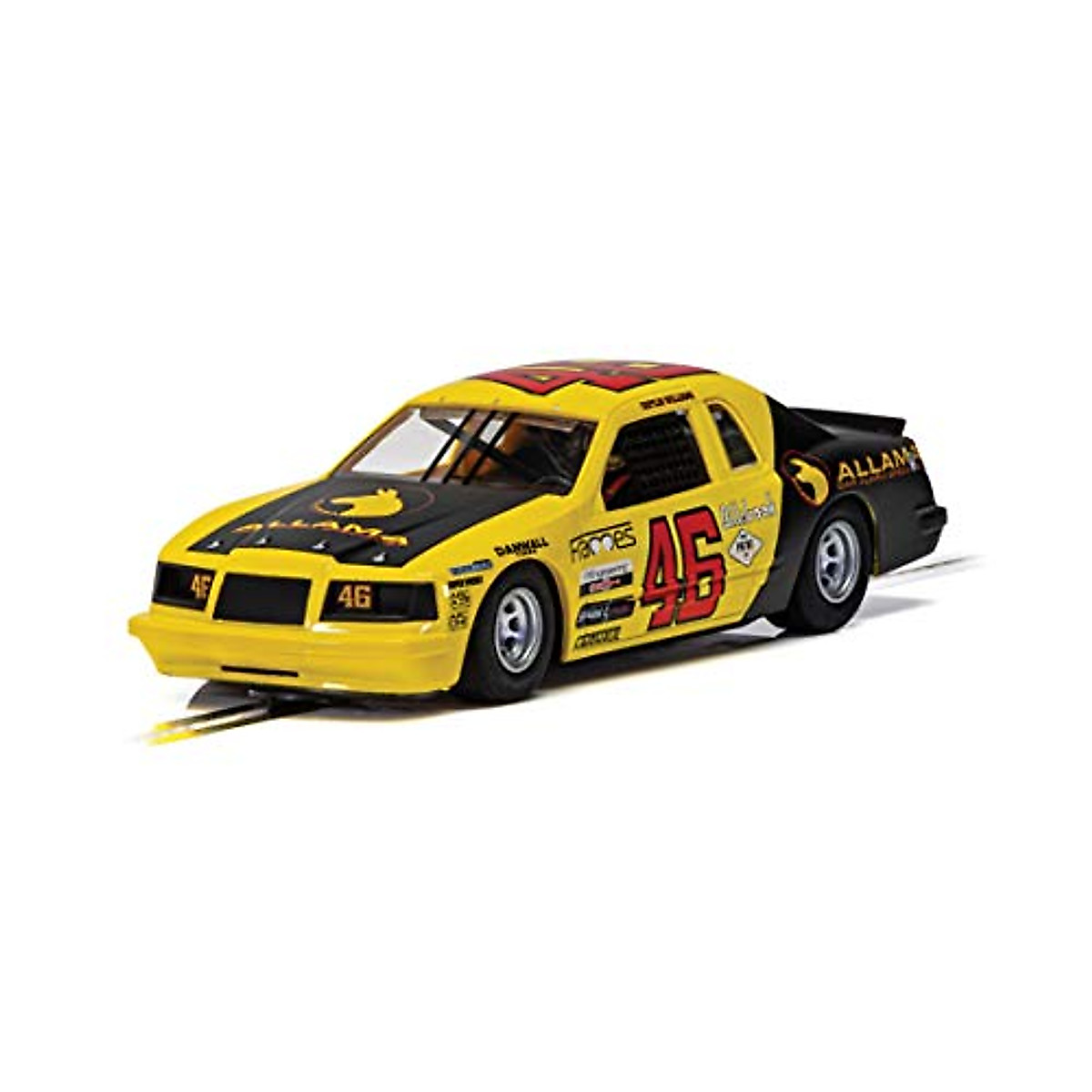 Scalextric Ford Thunderbird 'Allama' #46 1:32 Slot Race Car C4088 Yellow, Black, Red, White