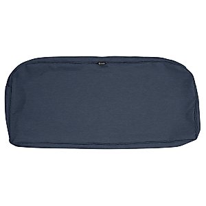 Classic Accessories Montlake Water-Resistant 41 x 18 x 3 Inch Outdoor Bench/Settee Cushion Slip Cover, Patio Furniture Swing Cushion Cover, Heather Indigo Blue, Patio Furniture Cushion Covers