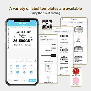 Phomemo M110 Label Makers - Portable Bluetooth Thermal Label Maker Machine,Label Printer for Barcode, Clothing, Jewelry, Retail, Mailing, for Android & iOS, with 1Pack 40×30mm Label, White