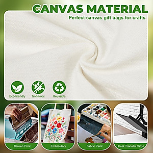 Amylove 24 Pcs Mini Canvas Tote Bag Set Include Small Canvas Bag Blanks Small Pouches with Zipper for Sublimation(Natural Color,8.5 x 8)