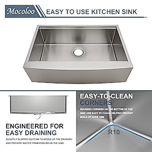 30 Farmhouse Sink Workstation - Mocoloo 30x22 Inch Farm Sink Apron Front Ledge Workstation Stainless Steel 16 Gauge Single Bowl Deep Kitchen Sinks