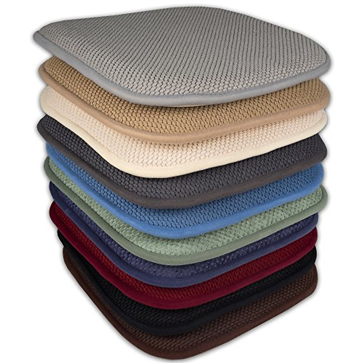 4 Pack Memory Foam Honeycomb Nonslip Back 16" x16" Chair/Seat Cushion Pad