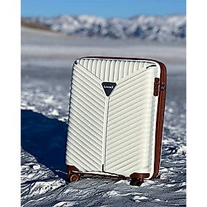 LUGGEX White Luggage Sets 3 Piece with Spinner Wheels - Expandable Carry on Suitcase Set of 3 - Travel Lightweight Luggage Sets 3 Piece without USB Port