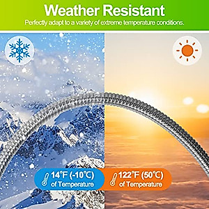 FUDESY Garden Hose - 75FT 304 Stainless Steel Metal Heavy Duty Durable Water Hose, Adjustable Nozzle with Six Spray Modes for Outdoor Yard, No Kink and Tangle, Lightweight, Fiexible, Easy to Store