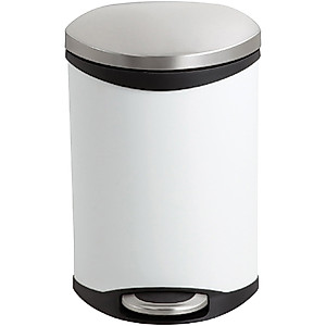 Safco Products 9901WH Ellipse Step-On Waste Receptacle, 3-Gallon, White