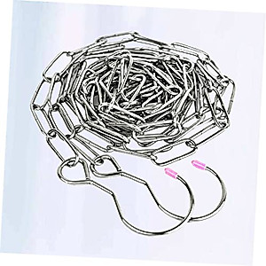 Cabilock 2pcs Closet Drying Rack Stainless Steel Hooks Wall Mount Clothes Rack Clothes Drying Rack Chain Clothes Storage Chains Outdoor Clothes Clips Clothes Drying Chain Clothes Hangers