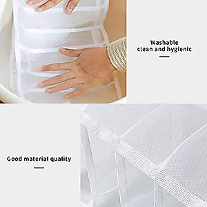 Xiaoxiuqiu Wardrobe Clothes Organizer For Folded Clothes（2pcs）, 7 Grids closet organizer Drawer Dividers For Jeans leggings In Bedroom,Mesh Plastic White (M-Jeans Grid + S-Leggings Grid)
