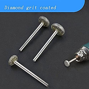 Luo ke 10 Pcs Round Shape Diamond Mounted Grinding Head Burrs for Rotary Tools with 1/8 Inch Shank