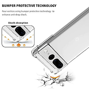 YESPURE Crossbody Case for Google Pixel 7 Clear Soft TPU Anti-Yellowing Anti-Scratch Shockproof Protective Phone Cover Case with Adjustable Lanyard Neck Strap for Women Girls - Rose Gold