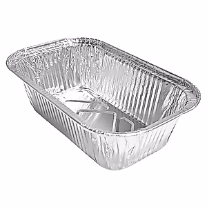 PACTOGO 8 oz. Aluminum Foil EXTRA-MINI Loaf Pans Small Disposable Miniature Bread Container – ½ Pound Baking Tin Liners, Perfect to Bake Cakes, Bread Loaves, and Meat - 5.4 x 3.25 x 1.3 (Pack of 10)