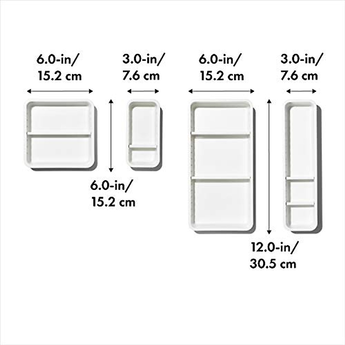 OXO Good Grips 4-Piece Complete Adjustable Drawer Bin Set with Removable Dividers
