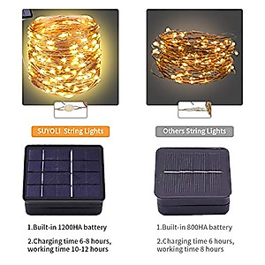 Solar String Lights,2-Pack Each 240 Solar Led String Lights,78 Ft Ultra Long Solar Christmas Lights Waterproof Copper Wire 8 Modes Flexible Fairy Light for Trees Garden Decorations Outdoor Warm White