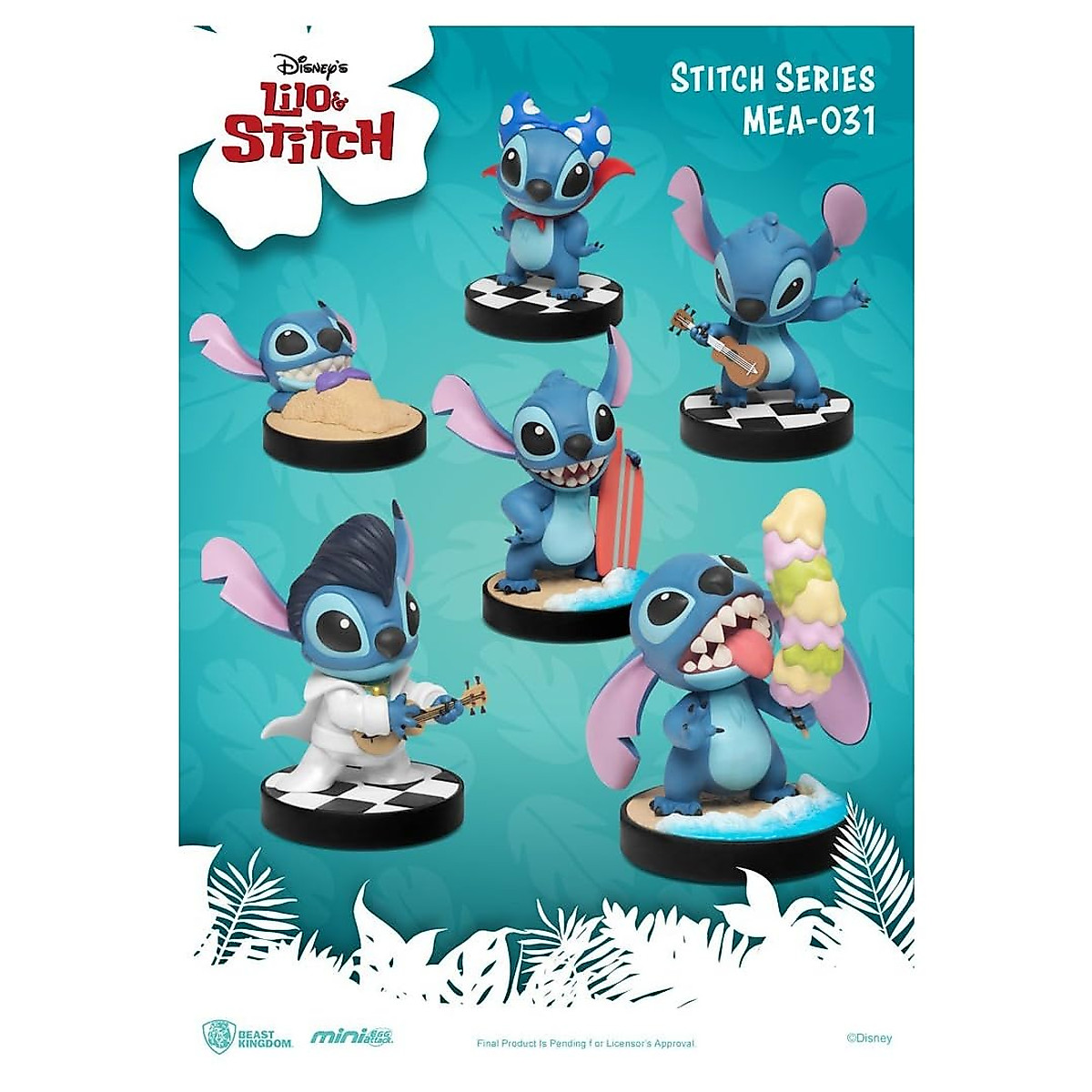 Beast Kingdom Lilo & Stitch MEA-031 Mini Egg Attack Action Figures 6-Piece Set, Multicolor
