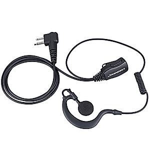 COMMIXC (2 Pack) Walkie Talkie Earpiece, 2-Pin 2.5mm/3.5mm G Shape Walkie Talkie Headset with PTT Mic, Compatible with Motorola Two-Way Radios