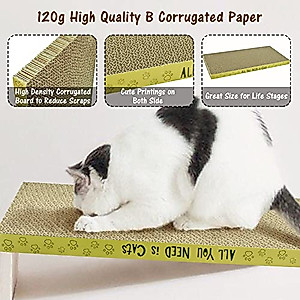 AccEncyc Cardboard Cat Scratcher Pads Cat Scratching Board for Indoor Cats 17x8.3x1 Inch Dual-Side Corrugated Cat Scratcher Reusable Cat Supplies - 1 Pack