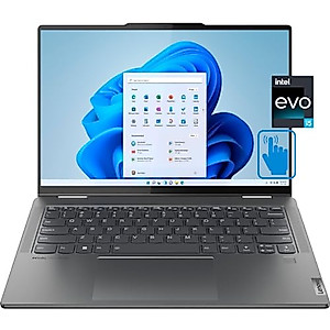 Lenovo Yoga 7i Home & Entertainment 2-in-1 Laptop (Intel i5-1335U 10-Core, 8GB LPDDR5 5200MHz RAM, 512GB SSD, Intel Iris Xe, 14.0" 60 Hz Touch 2240x1400, Fingerprint, Win 11 Home) with USB-C Dock