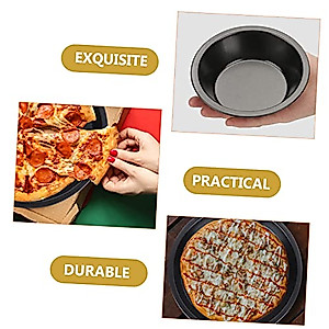 HOMSFOU 5pcs Pizza Plate Small Baking Dish Bread Baking Molds Pizza Crisper Tray Pizza Baking Pan Pizza Oven Round Baking Pan Oven Tray for Kitchen Metal Pizza Pan Round Shaped Baking Pan