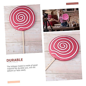 Abaodam 4 Pcs Lollipop Props Cotton Candy Decorations Lollipop Decorations Lollipop Tree Giant Candy Props Kids Toy Toys DIY Lollipop Statue Marshmallow Wooden Child Wedding Dress Purple