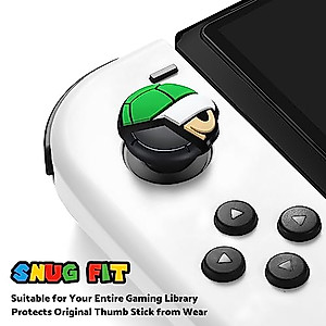 Switch Thumb Grips Joystick Caps Compatible with Nintendo Switch/OLED/Lite Controller Accessories, FUNLAB Cute Silicone Analog Stick Cover for Mario Fans, 4PCS - Green & Red Koopa Turtle Shell