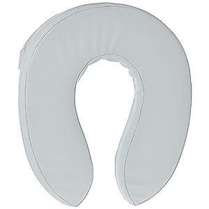 Essential Medical Supply Foam Padded Toilet Seat Cushion Riser with Hook and Look Attachment for Toilet Seat and Washable Vinyl Cover, 4"