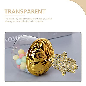 ABOOFAN 12pcs Boxes Decorative Candy Boxes with Hamsa Hand Lid Clear Plastic Goodies Box Box Present Packaging Bag for Wedding Shower Holiday New Year