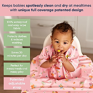 BIBaDO - Short Sleeve Baby Bibs - Babies & Toddlers 6-36 Months - Coverall Baby Led Weaning Bib - Easy Wipe, Soft, Waterproof